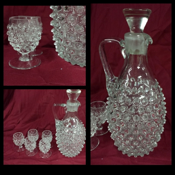 Vintage America | Dining | Vintage Unique Crystal Liquor Decanter Set ...